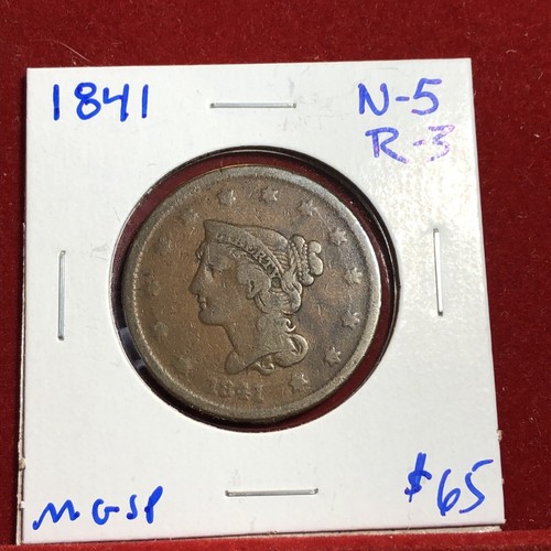 1841 head large cent N-5 R-3 Free Shipping | eBay