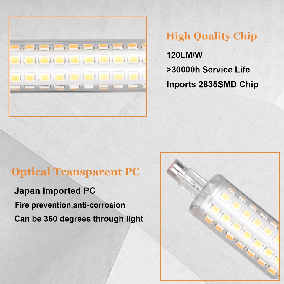 2X LED Flood Light Bulb R7S 78mm 118mm 12W 16W 2835 SMD Replacement ...