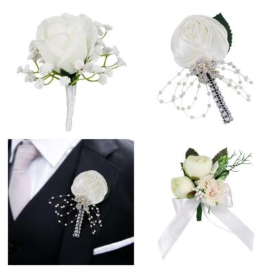 Elegant Stimulated Flower Brooch For Groom Bridegroom Bridal Wedding ...