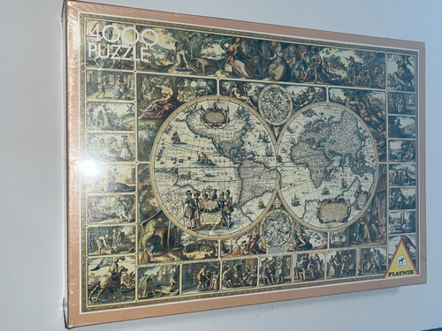 Vintage PIATNIK Antique Map of the World Austrian Puzzle 4000pc (37.8 x ...