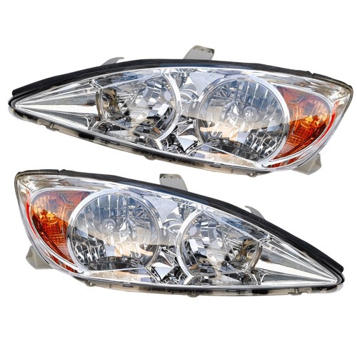 For 2002-2004 Toyota Camry Headlights Assembly Chrome Headlamps Set ...