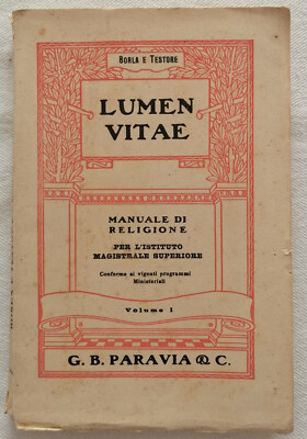 LUMEN VITAE - Vol. 1 - anno 1939 | eBay