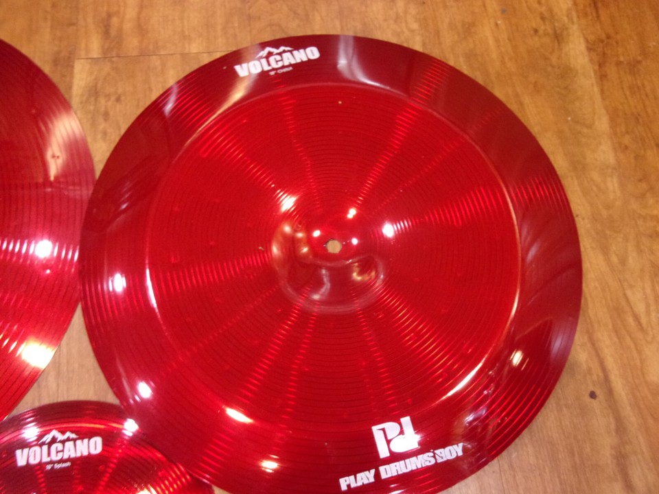 Volcano Red Cymbals 7 Pack 10" Splash 14" Hats 16" Crash (x2) 18" China ...