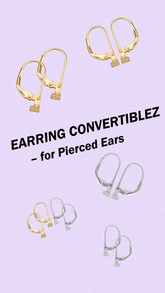 Earring Converter for pierced ears Converts Post earring to Lever-back ...
