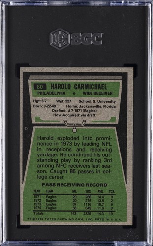 1975 TOPPS #80 HAROLD CARMICHAEL SGC 7 | eBay