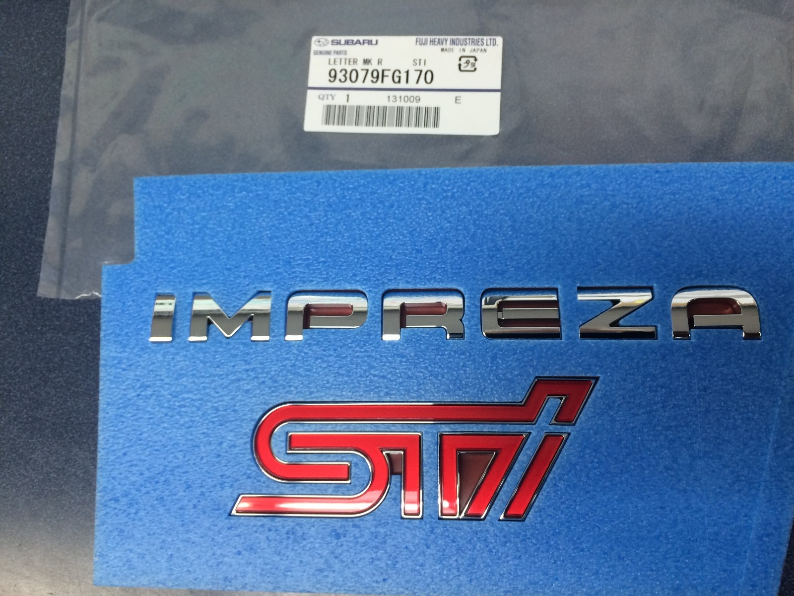 SUBARU 2011-2014 STI REAR BADGE EMBLEMS IMPREZA GENUINE OEM SUBARU ...