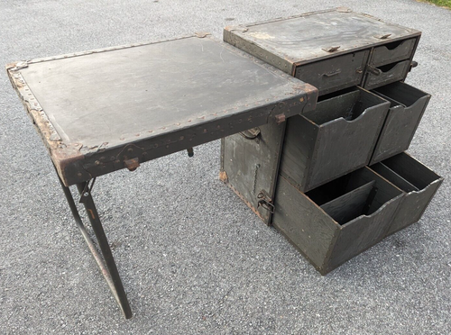US Military Portable Officer's Field Desk Headquarters Table Trunk | eBay