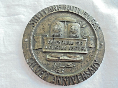 Vintage Shell Oil Shellane Bottle Gas Silver Anniversary Advertising ...