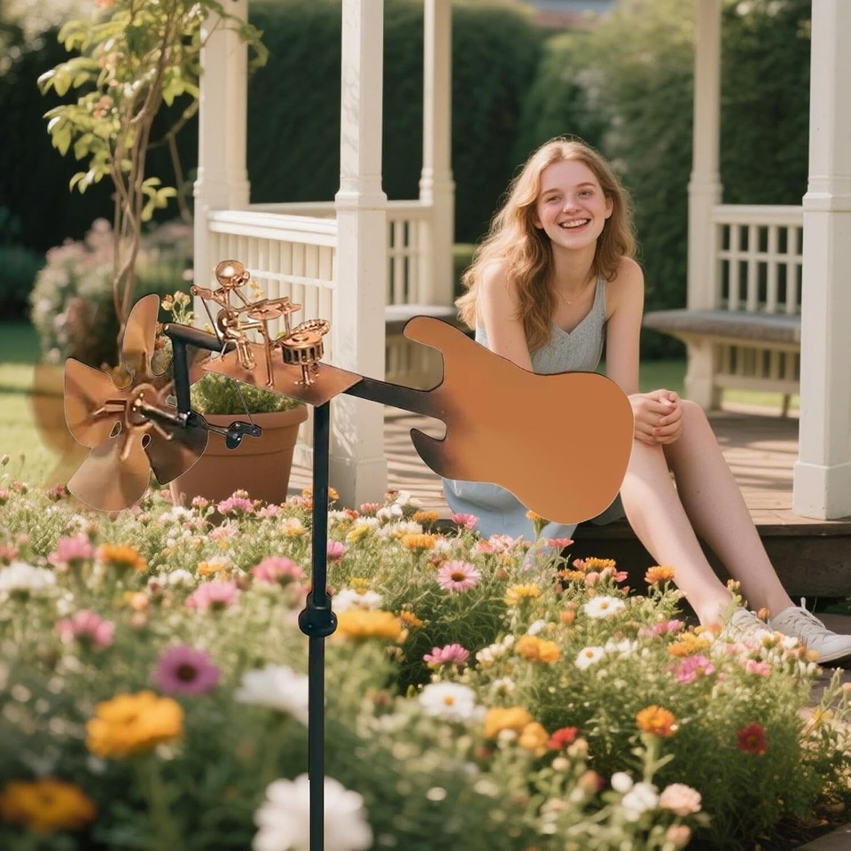 Drummer Windmill Garden Decoration,Handmade Metal Percussionist Music ...