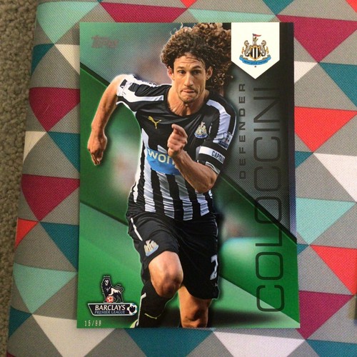 Fabricio Coloccini newcastle 15/99 made 5x7 Green 2014-2015 Topps ...