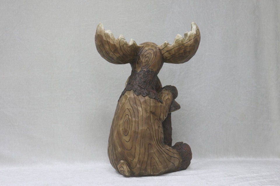 Moose With Cardinal Garden Welcome Sign Resin Statue Yard Decor | eBay