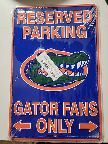 Florida Gators Fans Only Reserved Parking Sign Metal Man Cave Garage 12 ...