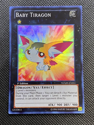 YuGiOh! Baby Tiragon NUMH-EN051 Super Rare 1st Edition Near Mint Number ...