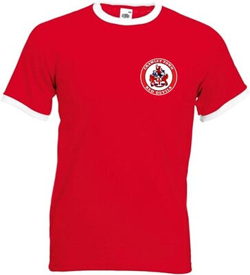 Crawley Town Retro Style Badge And 100% Cotton Football Unisex Adult T ...