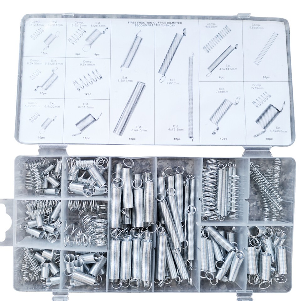 200 Sets new Assorted Coil Spring Small Metal Steel Expansion ...