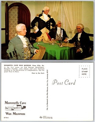Mammoth Cave Wax Museum Founding Fathers Table Postcard | eBay