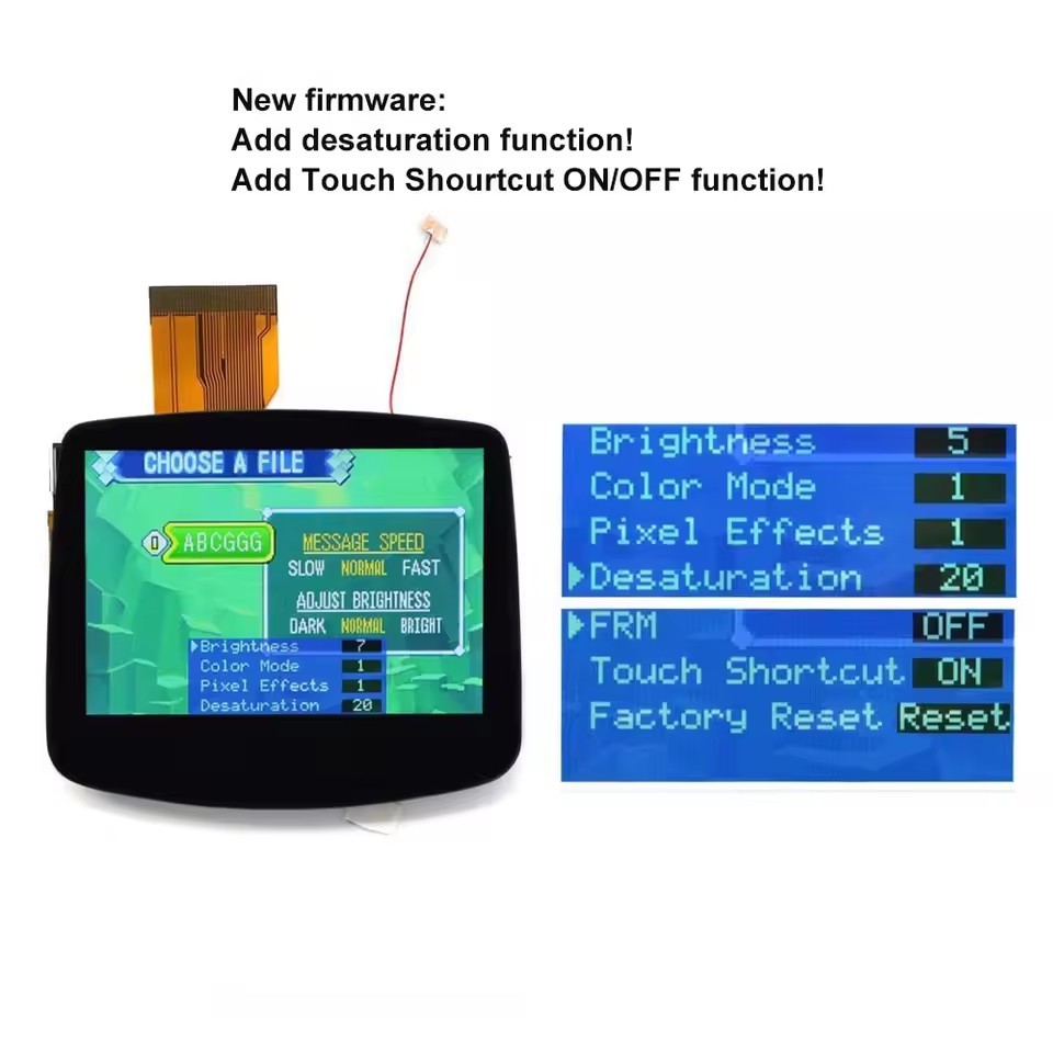 V5 Drop In GBA Laminated IPS 720X480 OSD Backlight Backlit LCD For GBA ...