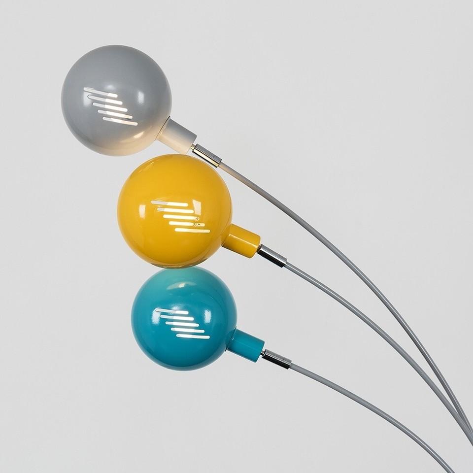 3 Way Tall Floor Lamp Standard Free Standing Light Lampshades LED Bulb ...