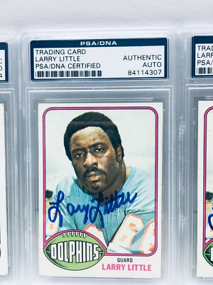 1976 TOPPS #33 LARRY LITTLE SIGNED CARD PSA/DNA BLUE SLAB MIAMI ...