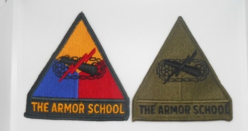 Unissued USGI THE ARMOR SCHOOL Patch Color Subdued Set Merrowed Edge | eBay