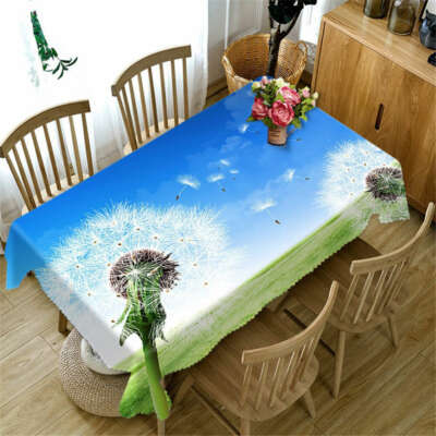 Dandelion Wind 3D Tablecloth Table cover Cloth Rectangle Wedding Party ...