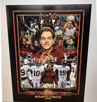 Alabama football limited edition 22 x 28 print Coach Nick Sabans Legacy ...