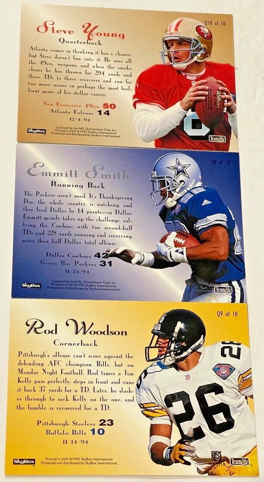 1995 Skybox Premium Football QUICKSTRIKE Inserts, Complete Your Set,You ...