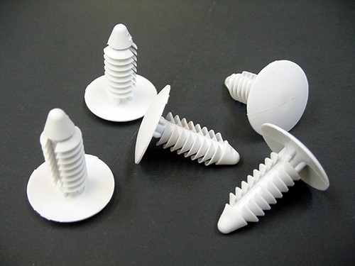 Buick 5pc 1/4" 6mm Bumper White Nylon Plastic Push Retainers Fasteners ...