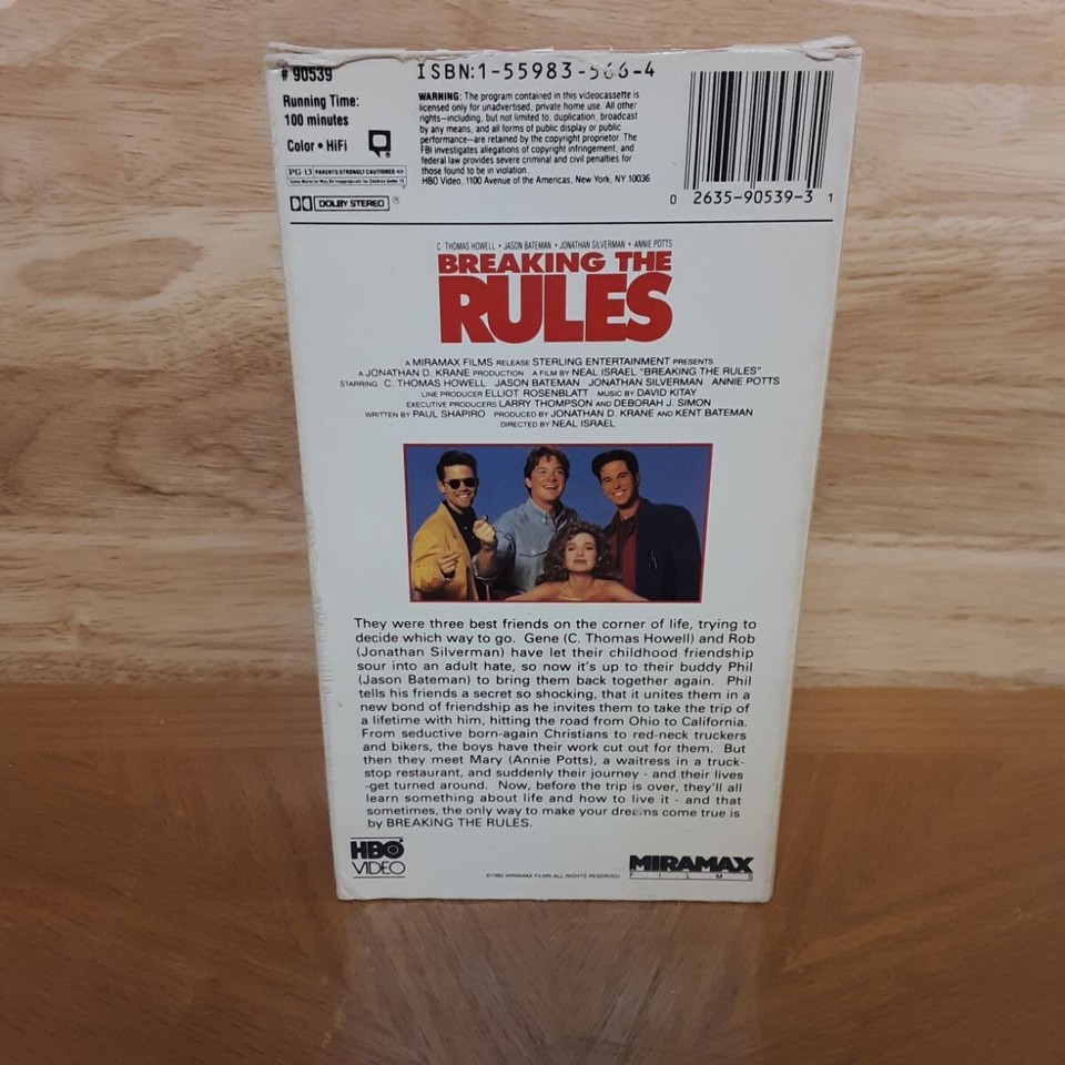 Breaking The Rules VHS VCR Video Tape Used Movie Jason Bateman Annie ...