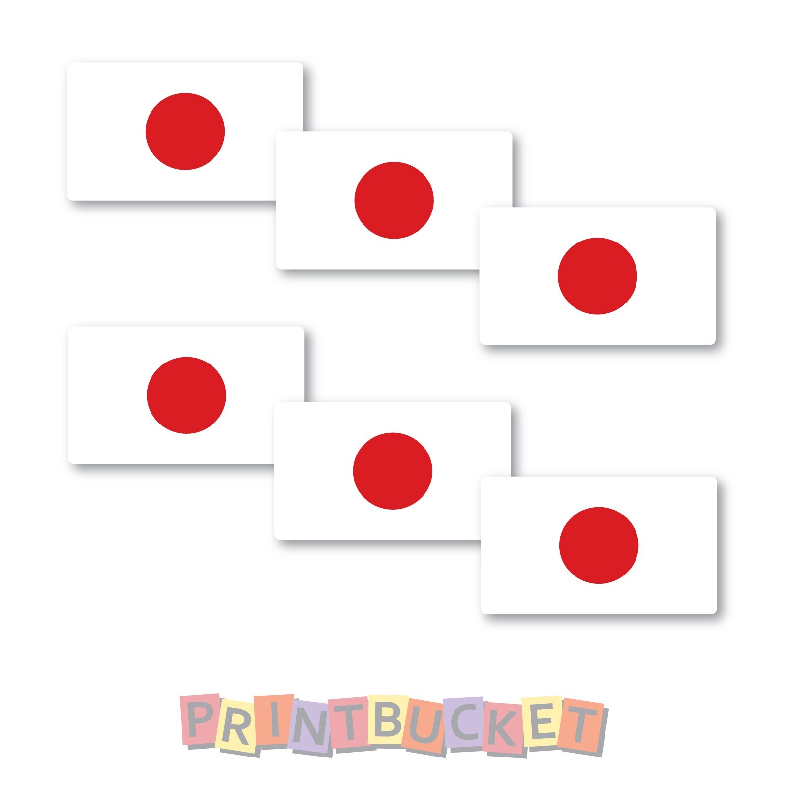 Japan Flag sticker 60mm 6 pack quality water/fade proof vinyl | eBay ...