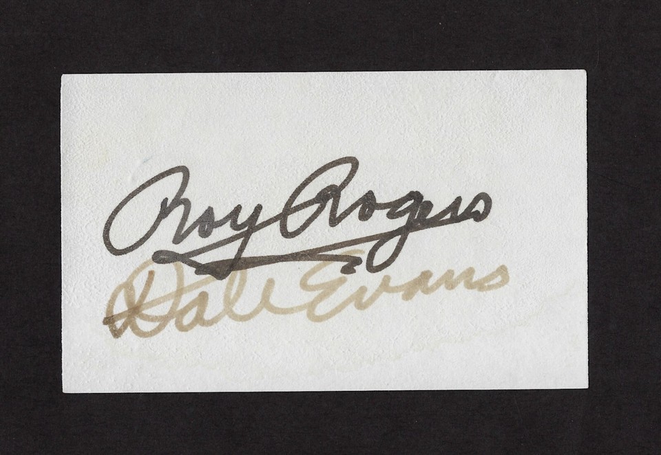 Cowboy stars Roy Rogers & Dale Evans 8x10 photo with 3x5 autographed ...