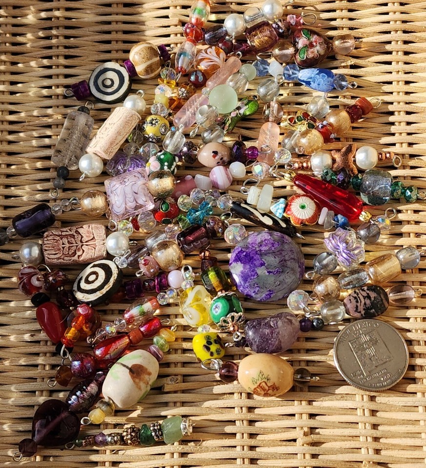 Jewelry Making Lot 47x Beads Drop Large Dangle Glass charms bead lots ...