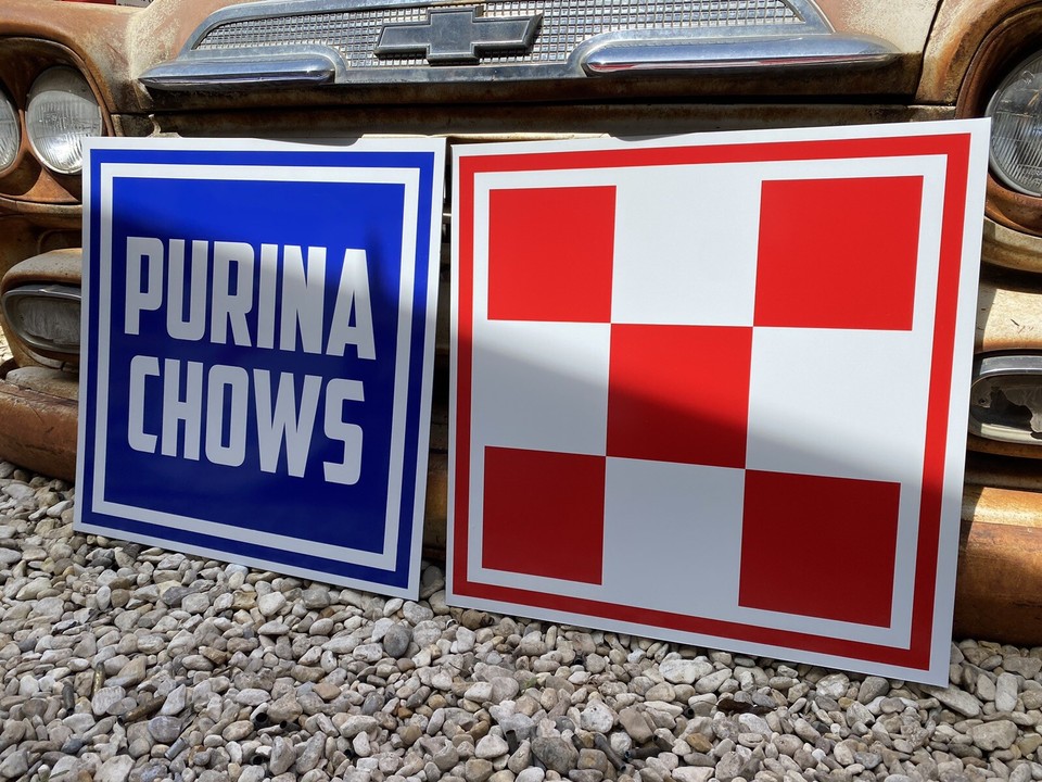 Antique Vintage Old Style Purina Chows Farm Feed Signs! | eBay
