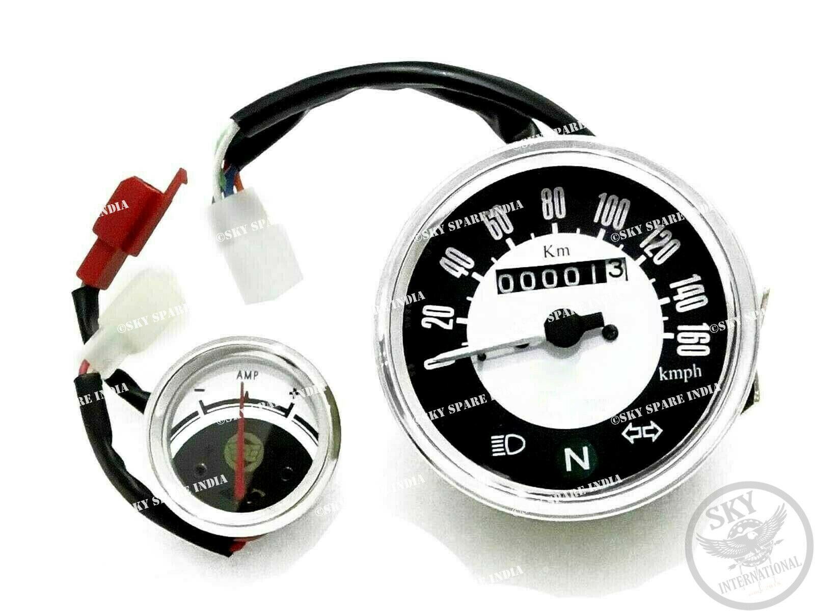 0-160 Kmph Speedometer & Ampere Meter Compatible With Royal Enfield ...