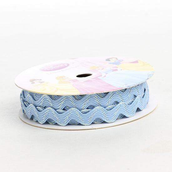 Light Blue 1/4" Ric Rac Decorative Trim with Metallic Silver Accent for ...