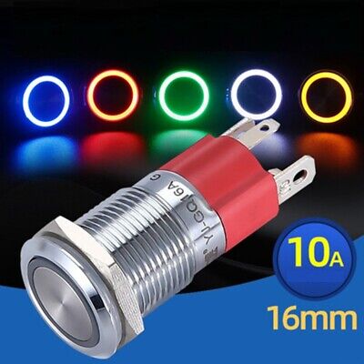 16mm Metal Ring LED Lock 1NO Waterproof High Power Light Switch 10A ...