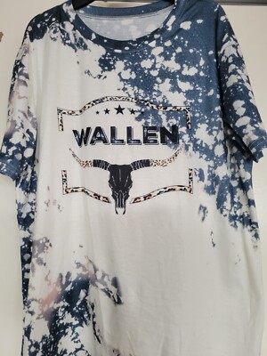 Women's Grey WALLEN Bull Cow Cattle Western Short Sleeve T-Shirt Animal ...