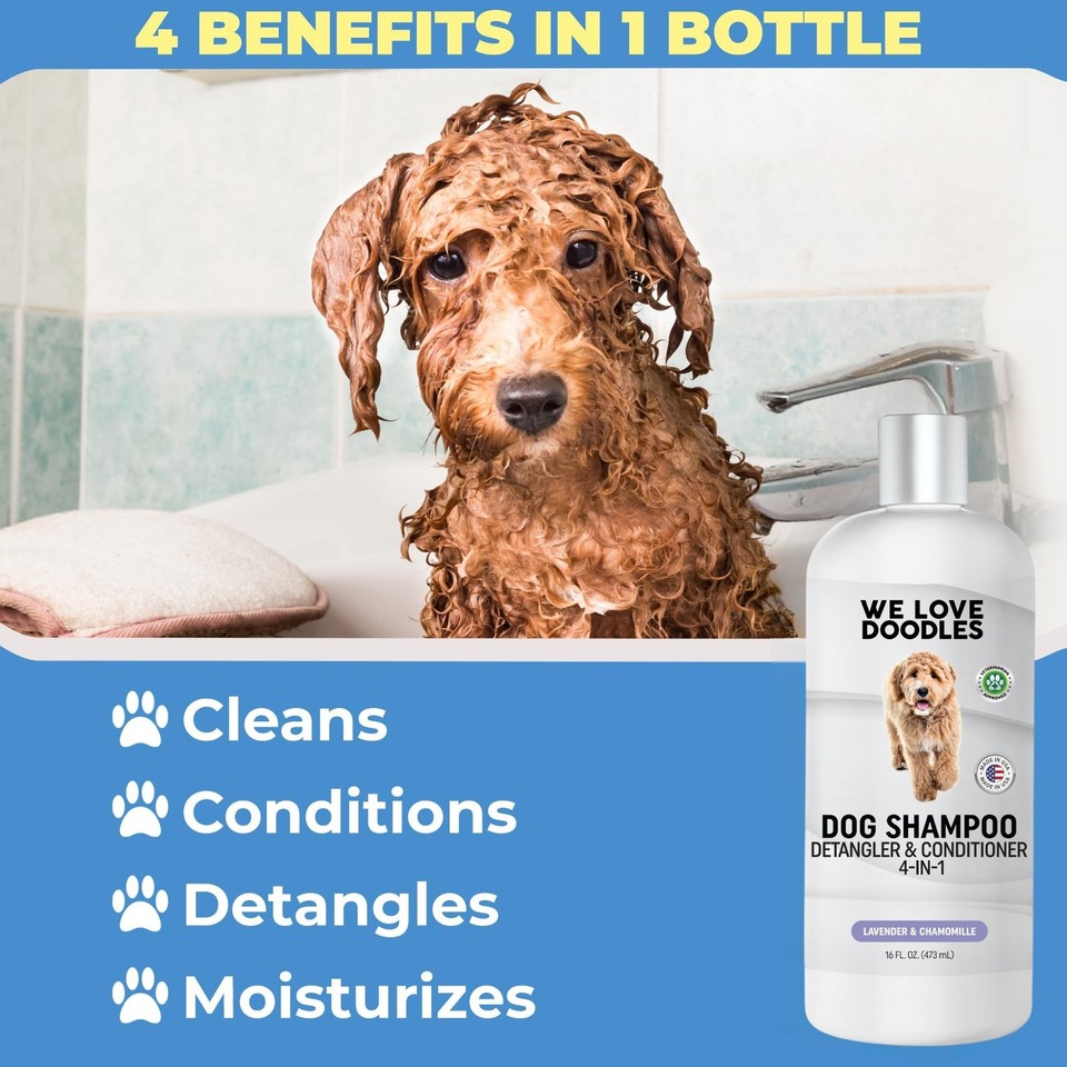 Dog Shampoo, Conditioner & Detangler - Best Shampoo for Goldendoodles ...