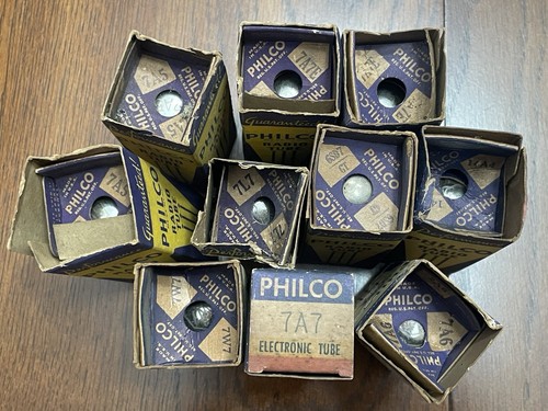 PHILCO 7A7 7L7 7A7E 7W7 7A5 14A4 7A6 6SD7GT Electronic Vacuum Tubes Lot ...