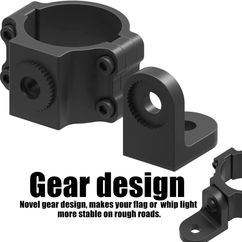 2x Adjustable Flag Mount Bracket for UTV ATV RZR LED Whip Light Bar 1. ...