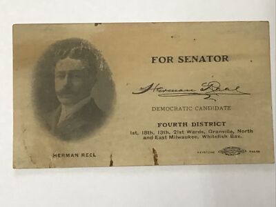 Antique Business Political Card - Herman Reel For Senator Democratic ...