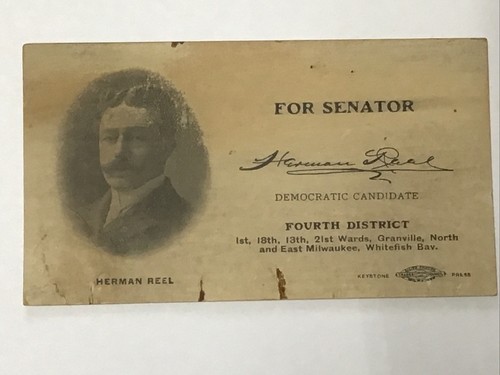 Antique Business Political Card - Herman Reel For Senator Democratic ...