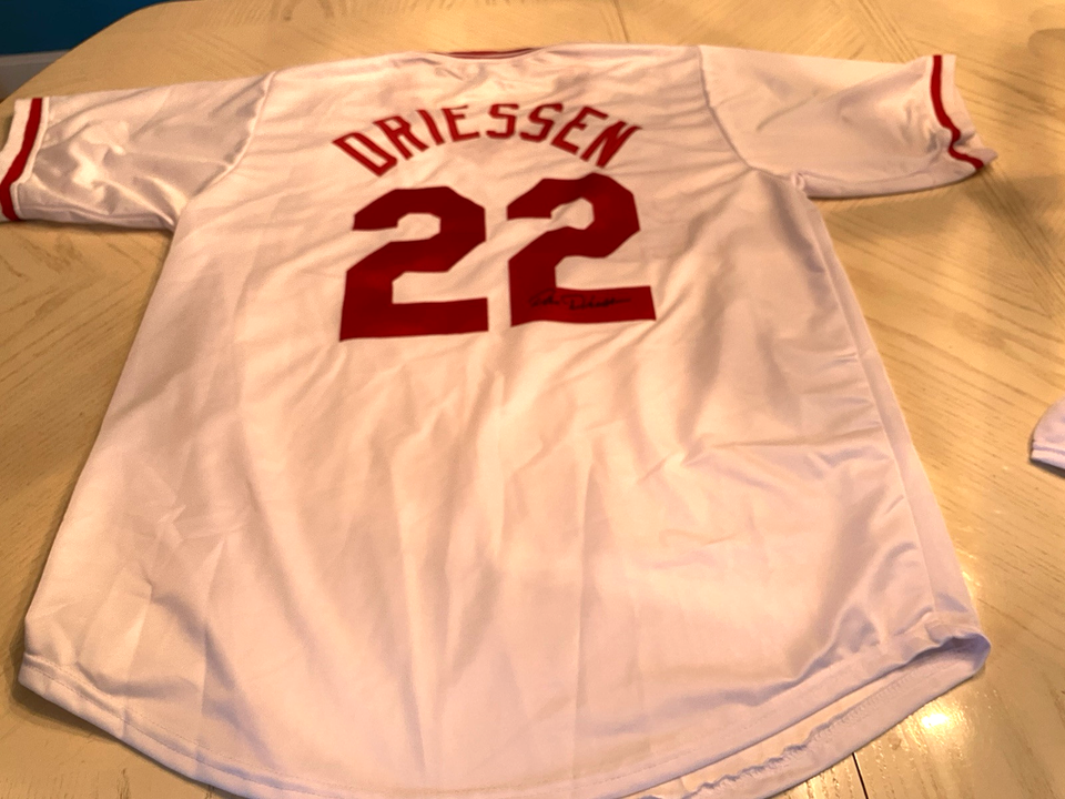 Dan Driessen Signed Reds Jersey -Guaranteed With Dated Signing Cert. | eBay