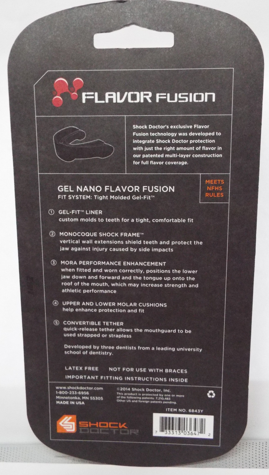 Shock Doctor Gel Nano Flavor Fusion in RocketPunch W/ Tether Youth 10 ...