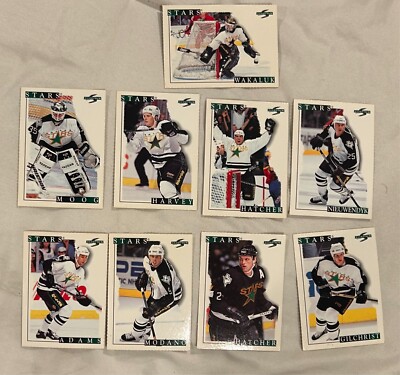 1995-96 Dallas Stars Score Cards Mike Modano Andy Moog Mark Todd Harvey ...