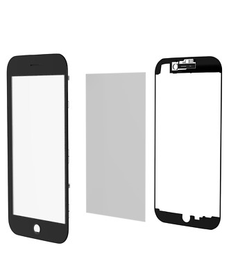 3 in 1 (Front Glass + Frame + OCA Master) Compatible For iPhone 8 Plus ...