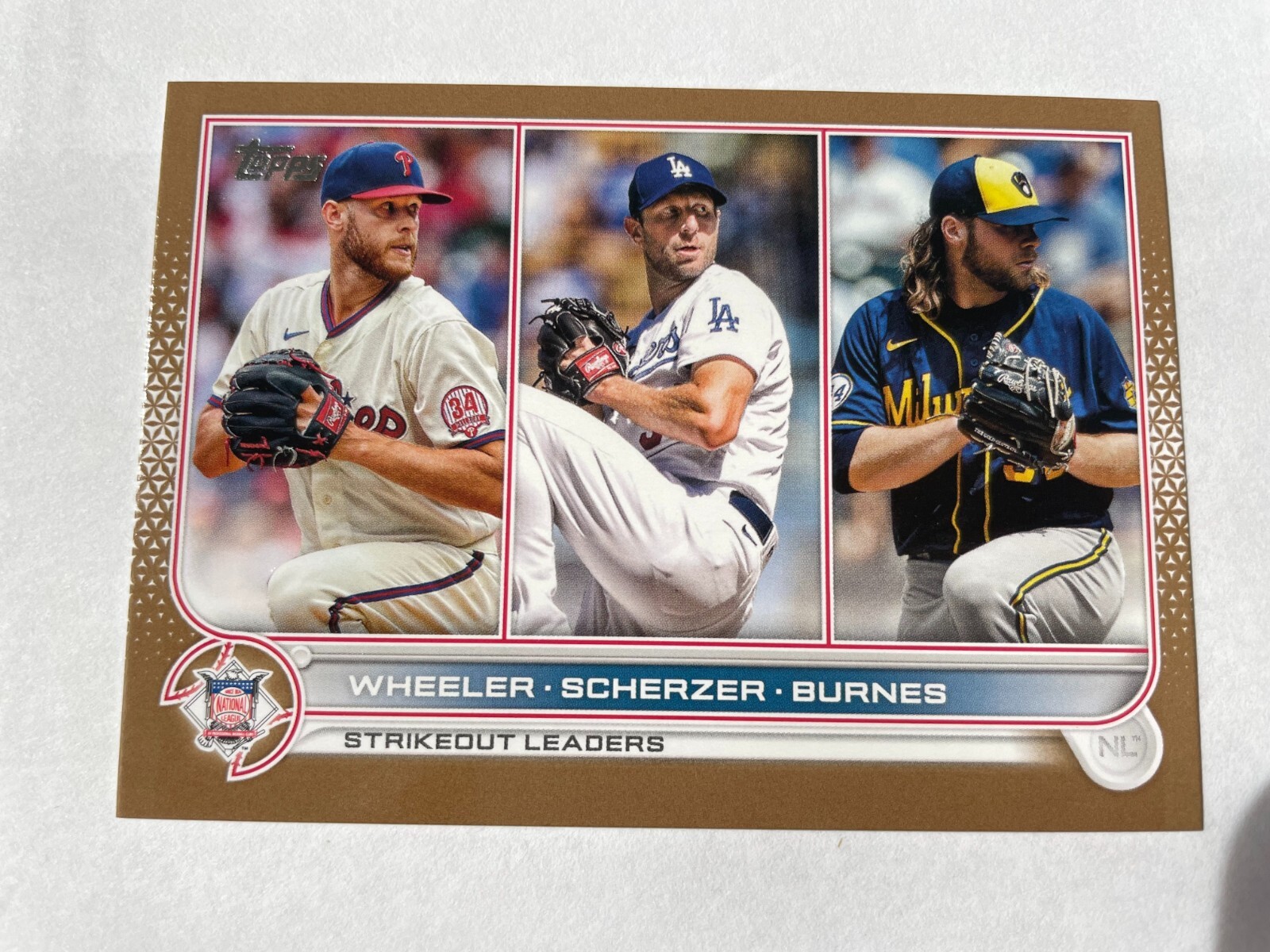 2022 Topps Series 1 #127 NL Strikeout Leaders Gold /2022 Wheeler ...