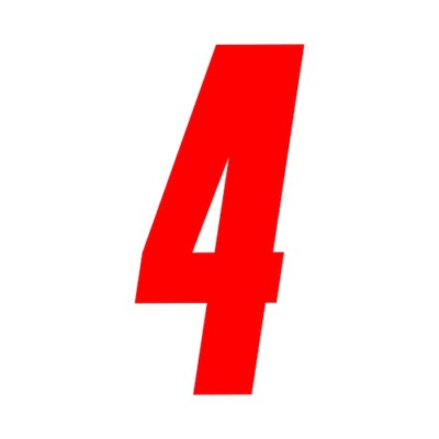 3 inch tall Red Race Number 4 racing numbers decals motocross mx ...