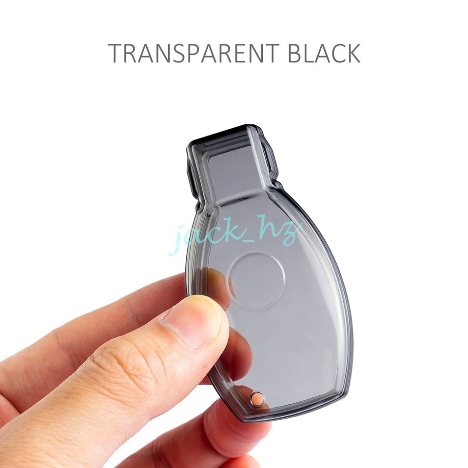 Black Transparent Key Fob Case Cover For Mercedes W204 W205 W212 W166 ...