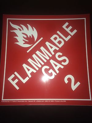 Flammable Gas 2 DOT Hazardous Materials Vehicle Placard 10.75"x10.75 ...